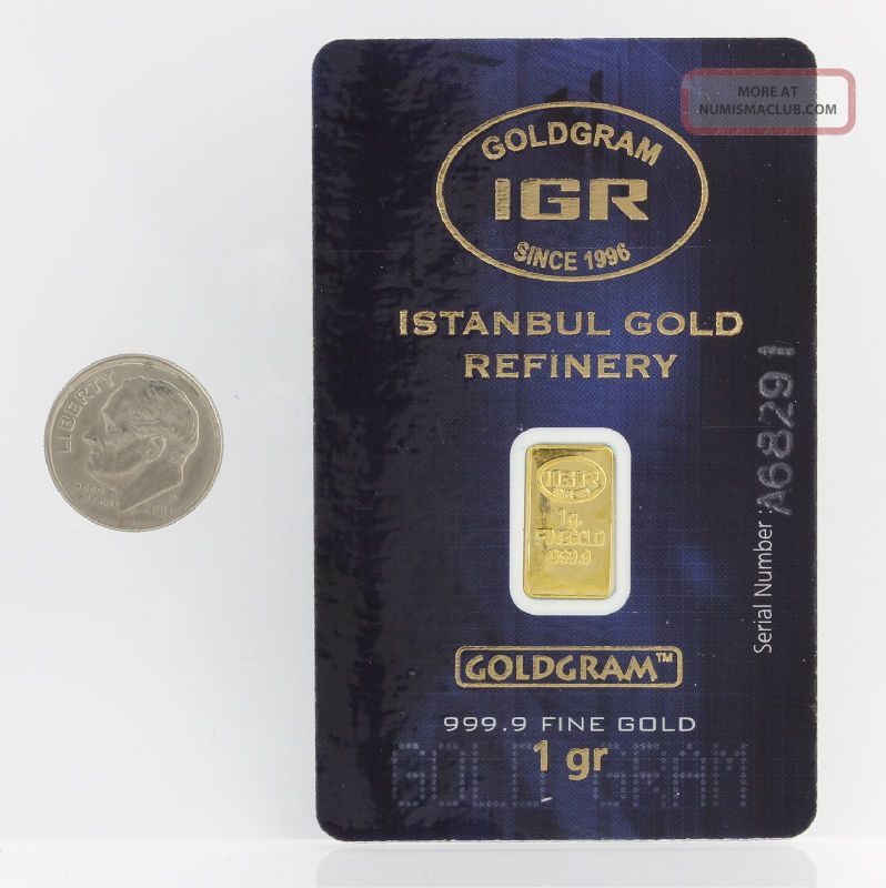 1gr Gold Bar - 999. 9 Fine Istanbul Gold Refinery Igr Iar Goldgram ...