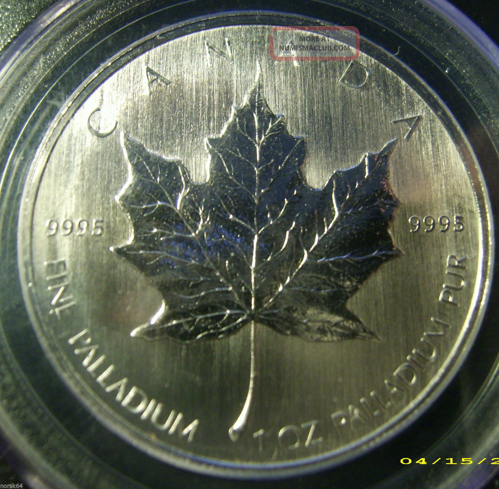 2005 $50 Canada Palladium Maple Leaf Bullion - Pcgs Ms66 1st Year Of Issue