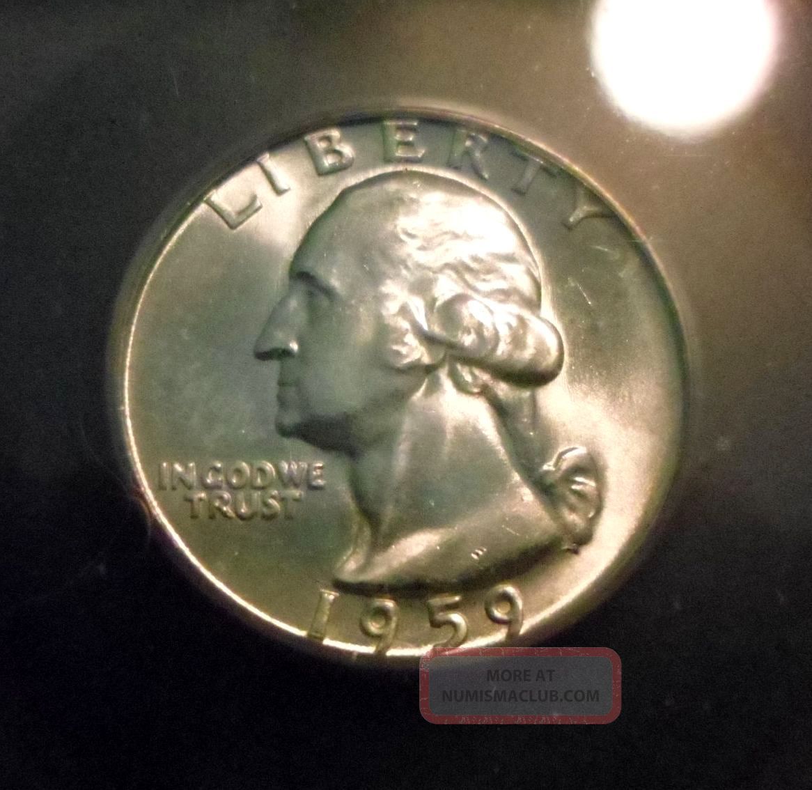 1959 D Washington Quarter Icg Graded State 65 Crisp Coin All White