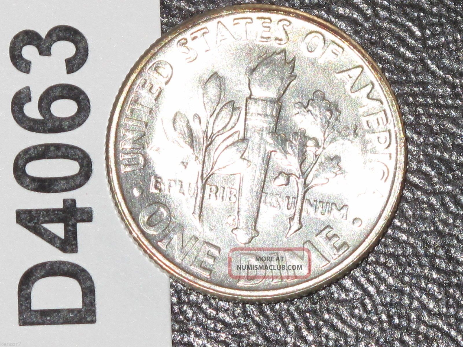 1955 - S Roosevelt Dime 90% Silver Brilliant Uncirculated U. S. Coin D4063