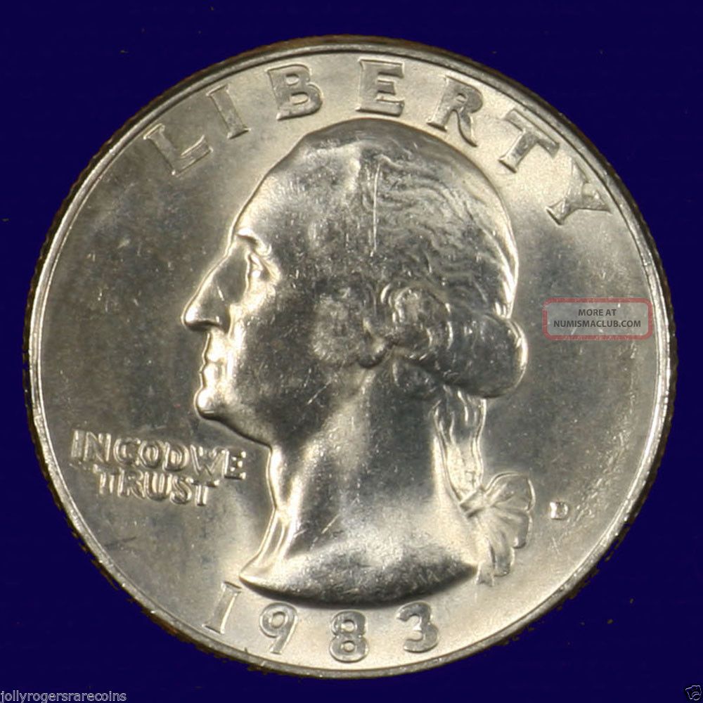 A Run Of 10 Washington Quarters 1980 - 1989 D. Bu Ms Pq