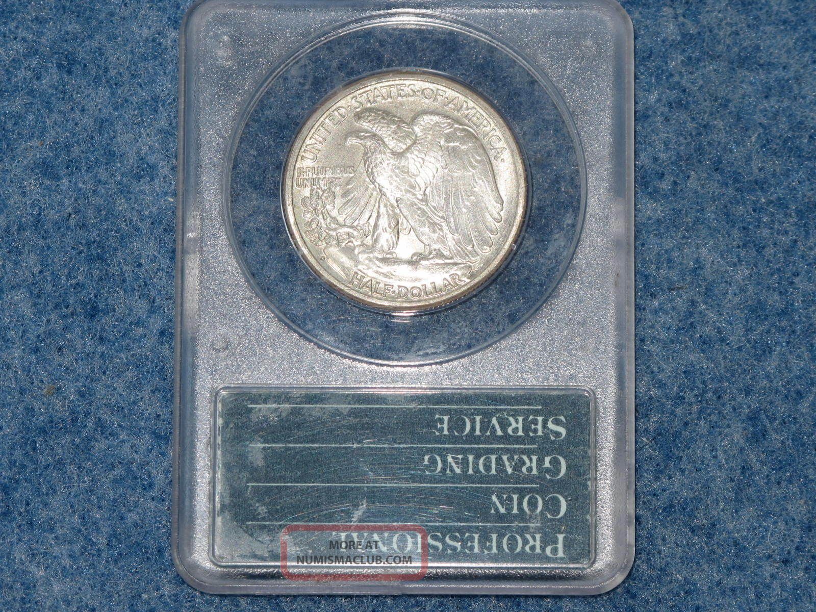 1941 - D Liberty Walking Silver Half Dollar Gem Bu Old Green Label Pcgs ...