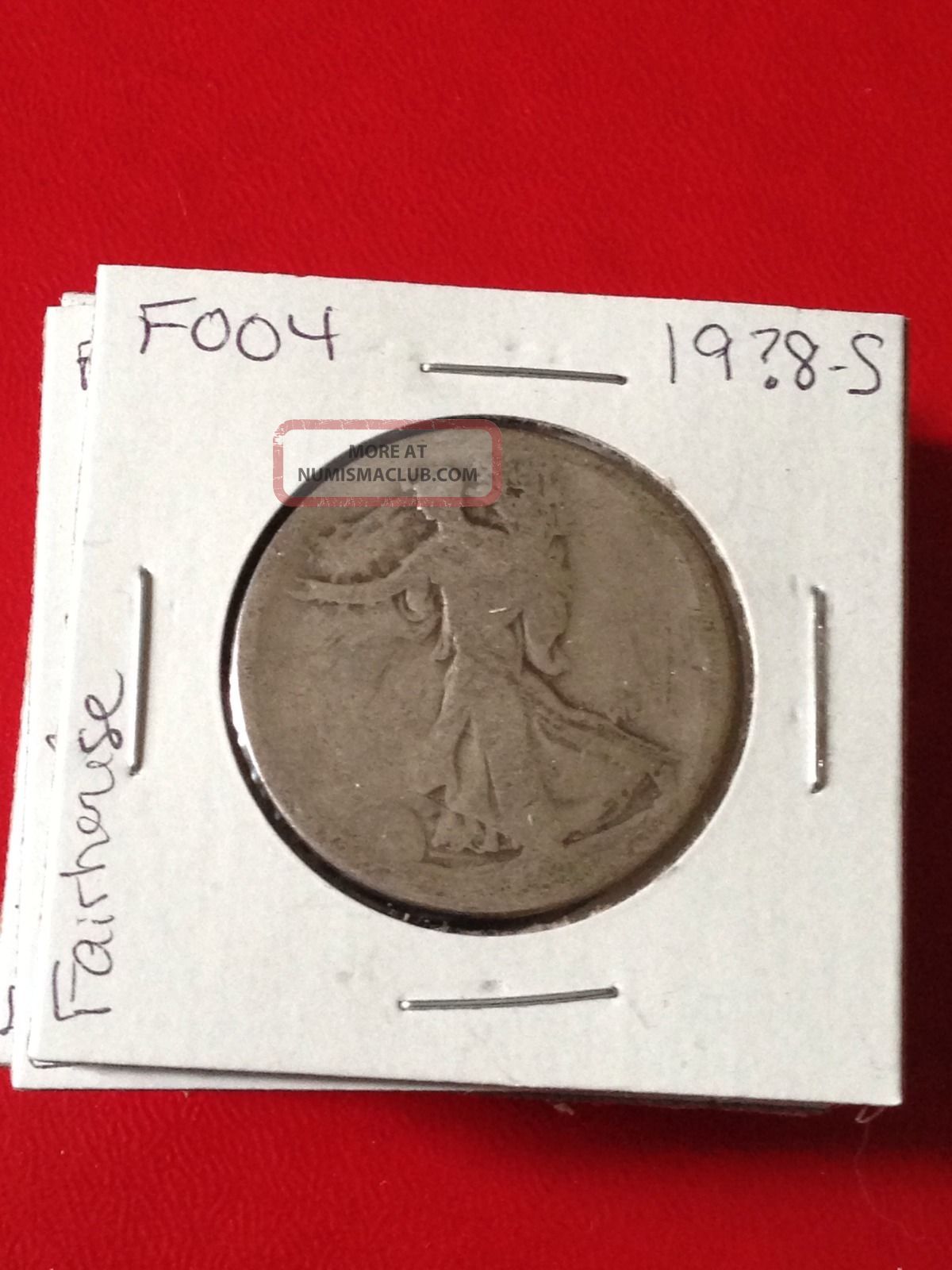 F004 ::192? - S Walking Liberty Silver Half Dollar Coin :: Fairhouse : Hq