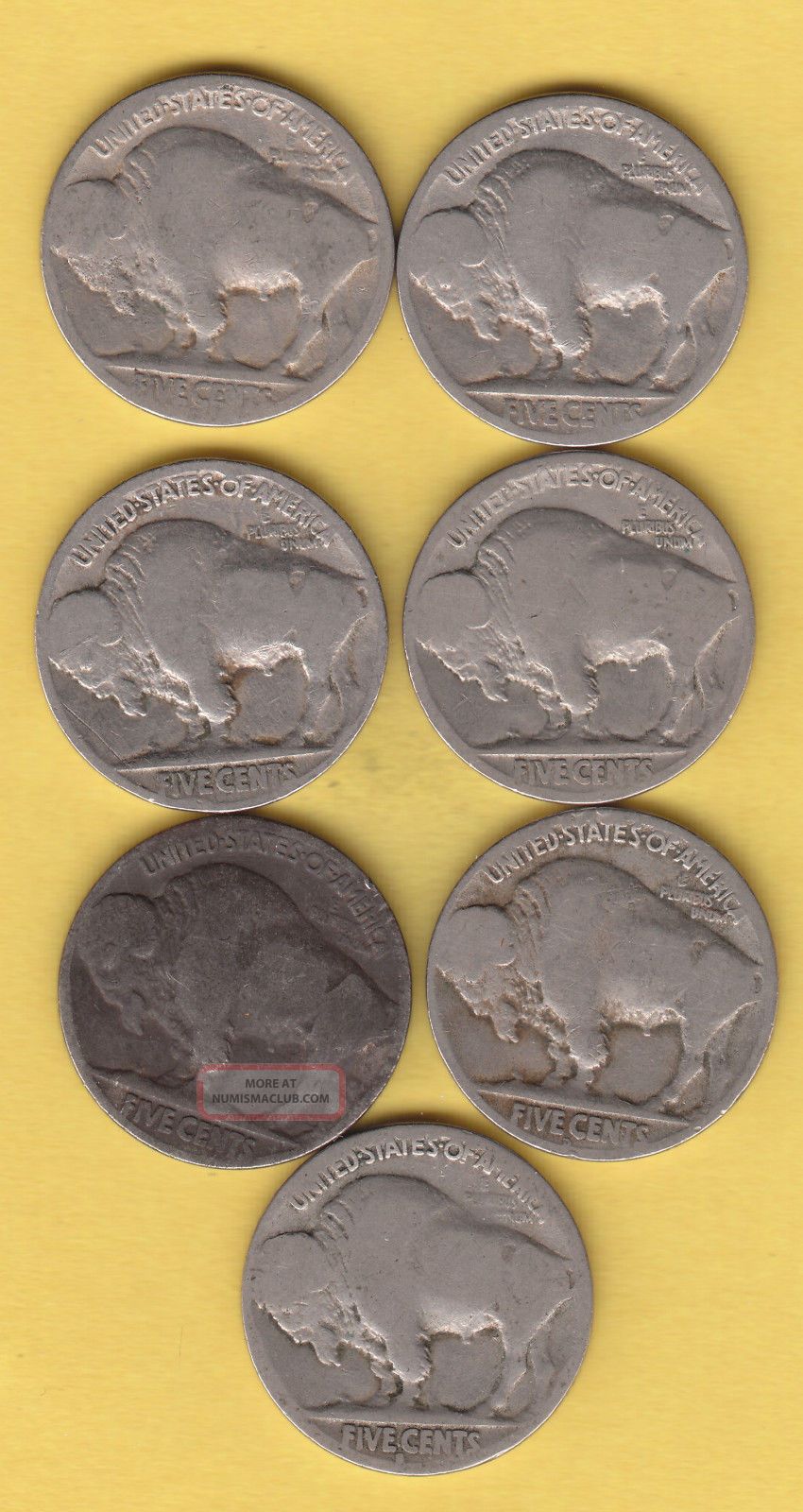 No Date Buffalo Nickels / For Hobo Craft Projects Use