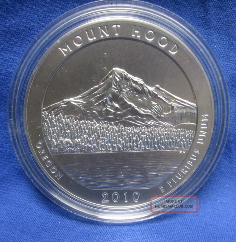 America The 5 Oz Silver Uncirculated Coin Mt Hood Box And Papers