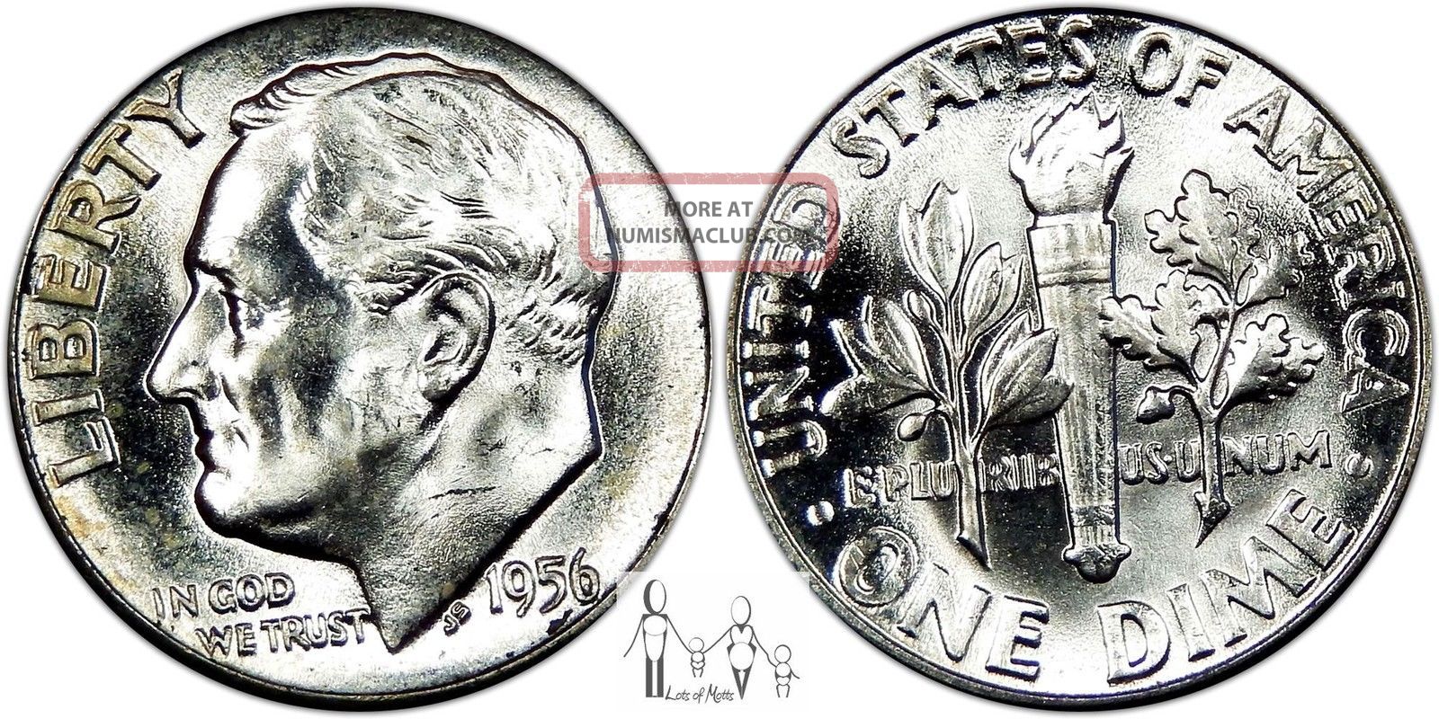 1956 (p) Gem Bu Unc Roosevelt Silver Dime 10c Us Coin A42