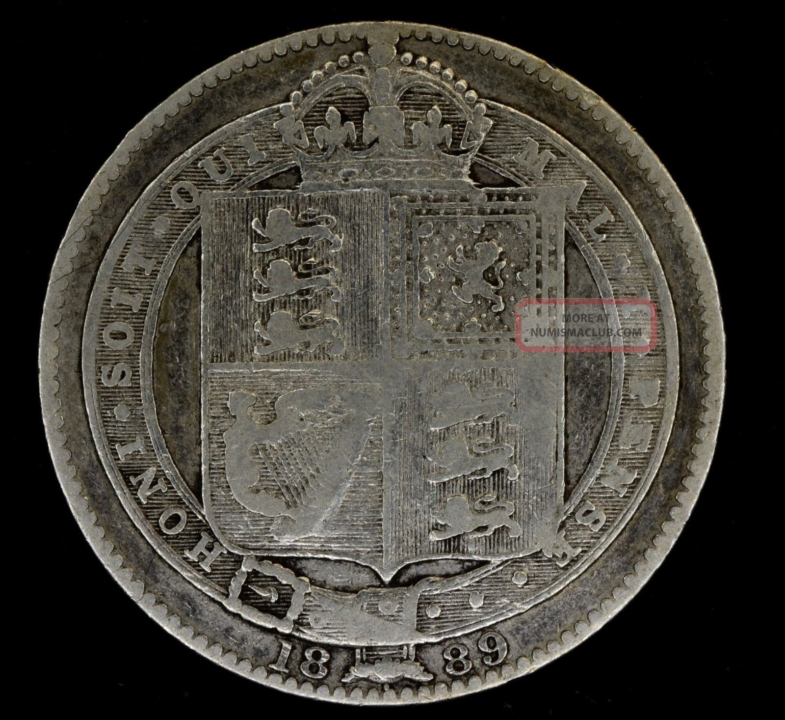 1889 Great Britain Shilling - Km 774 Silver Coin - Fast 353