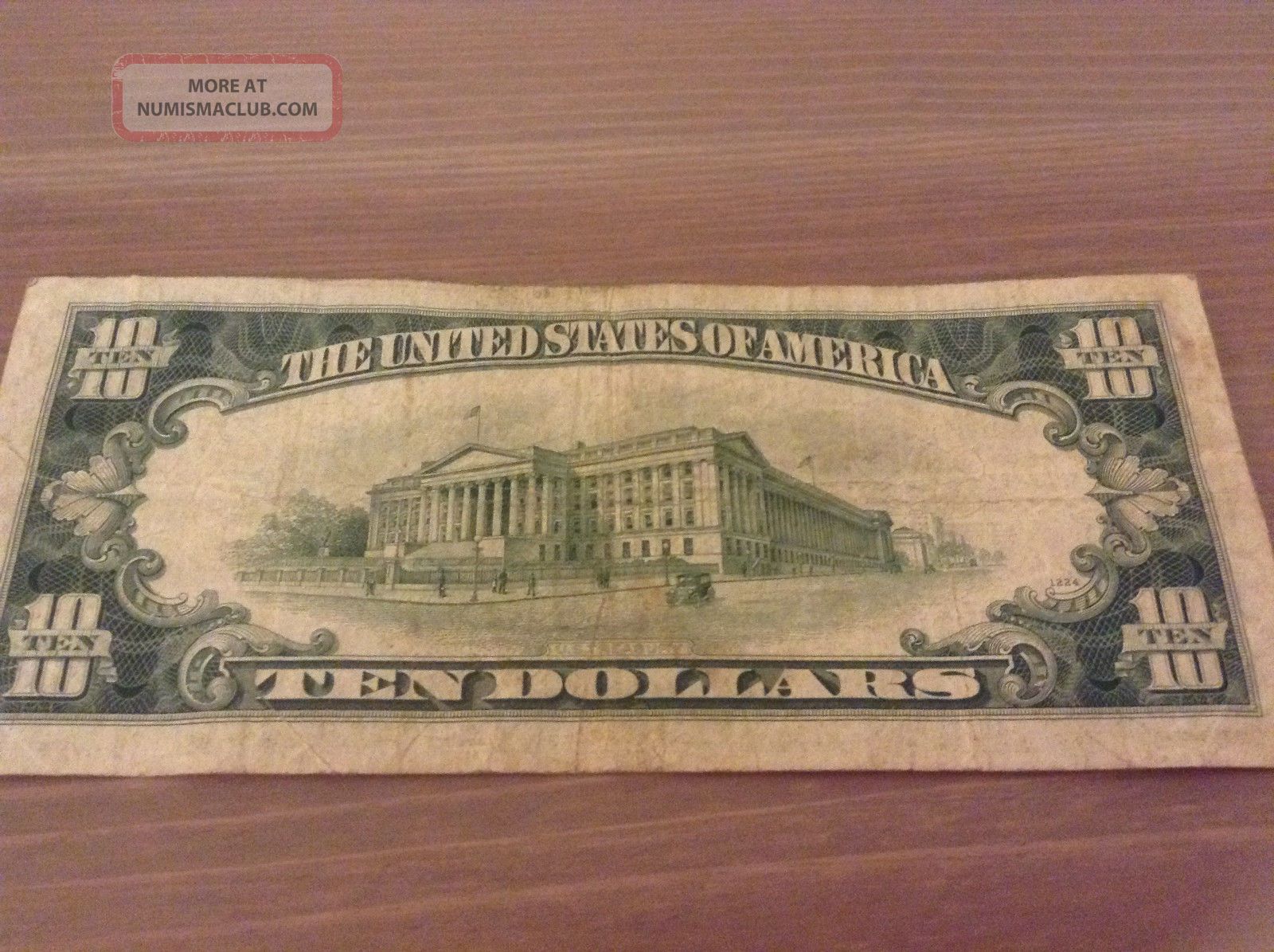 1934 C $10 Ten Dollar Frn Cleveland
