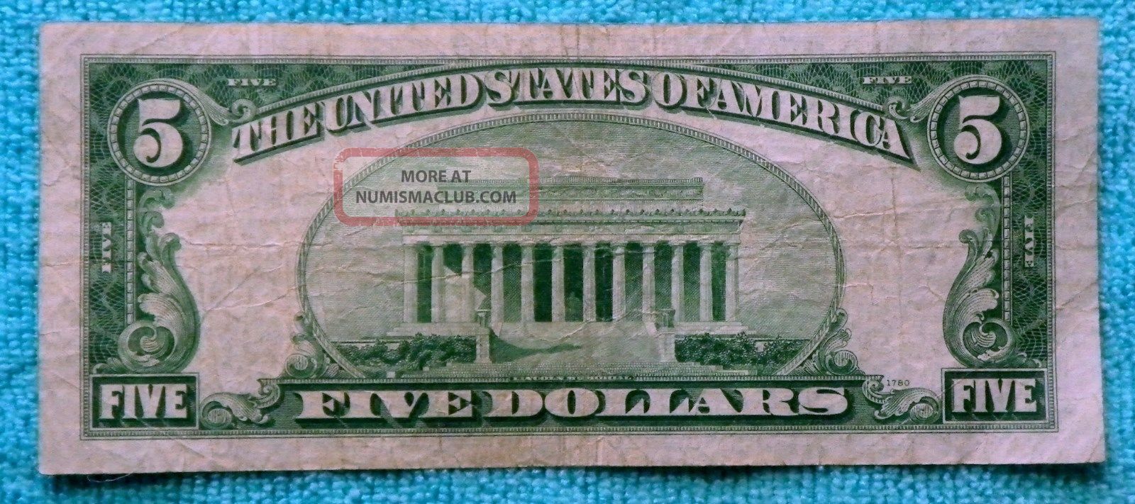 1928f $5 Five Dollar Red Seal Note Bill Ia Block - Rs6