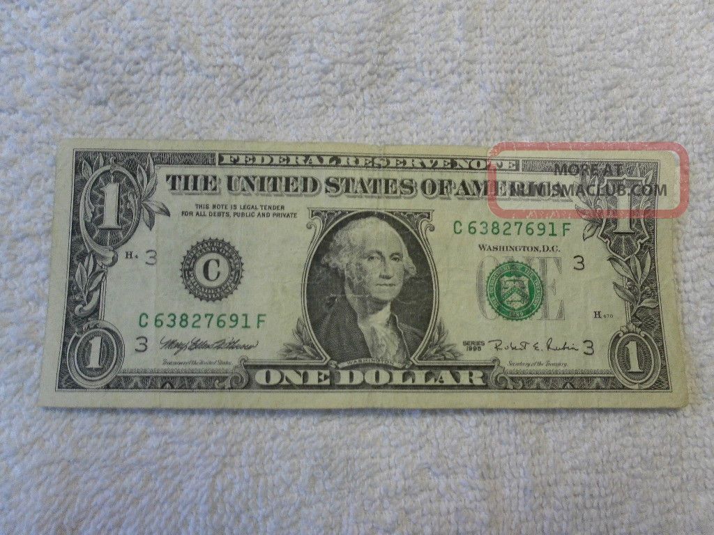 1995 U. S One Dollar Federal. Reserve Note Green Seal
