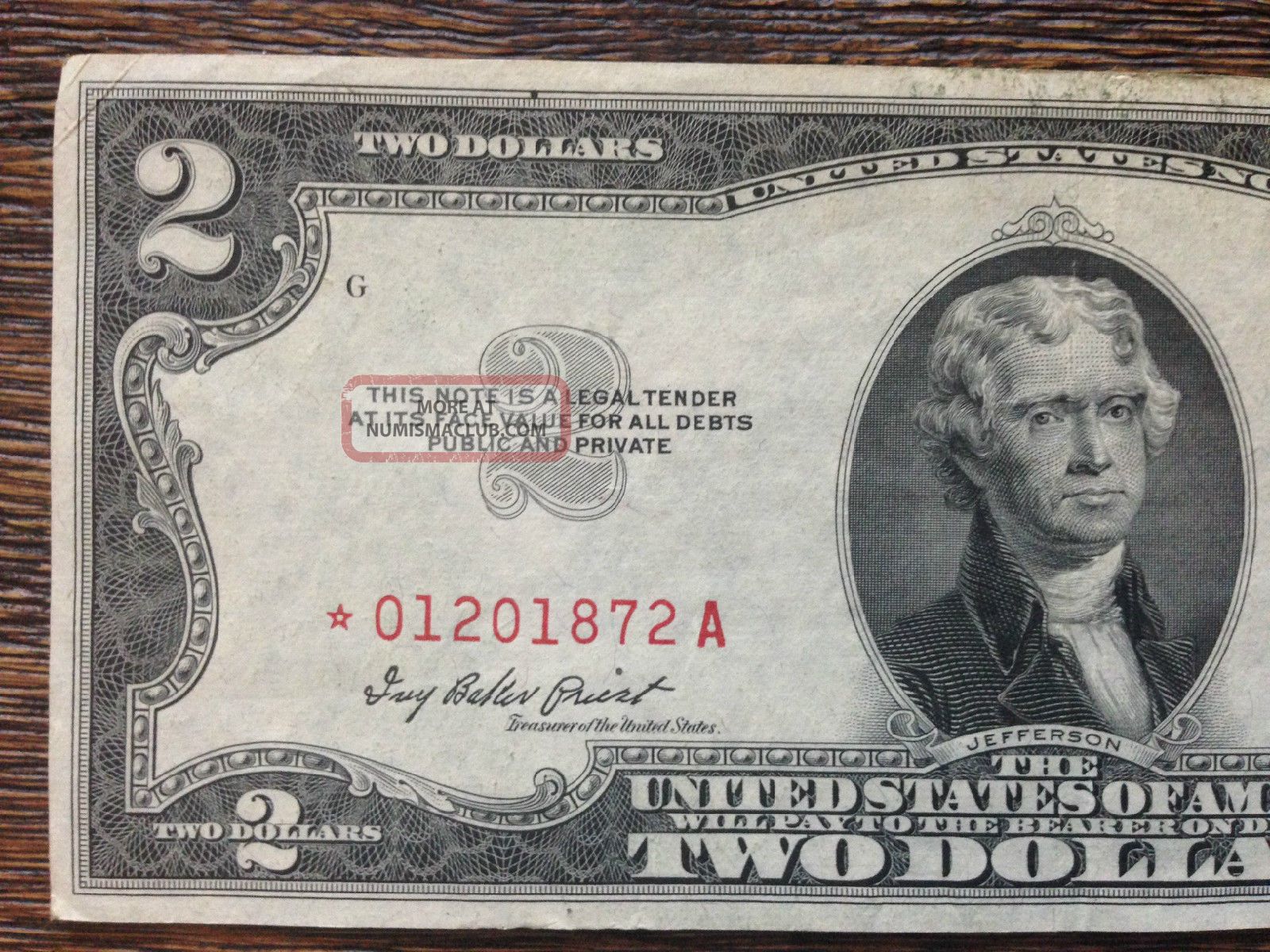 1953 2 Red Seal Legal Tender Star Note