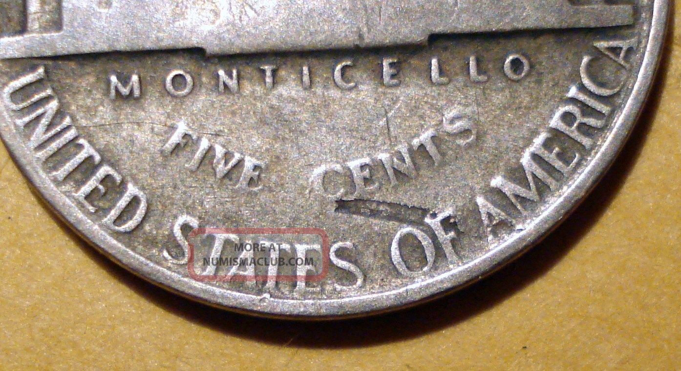 1943 P Jefferson Nickel - 40% Silver - Obverse Lamination Error