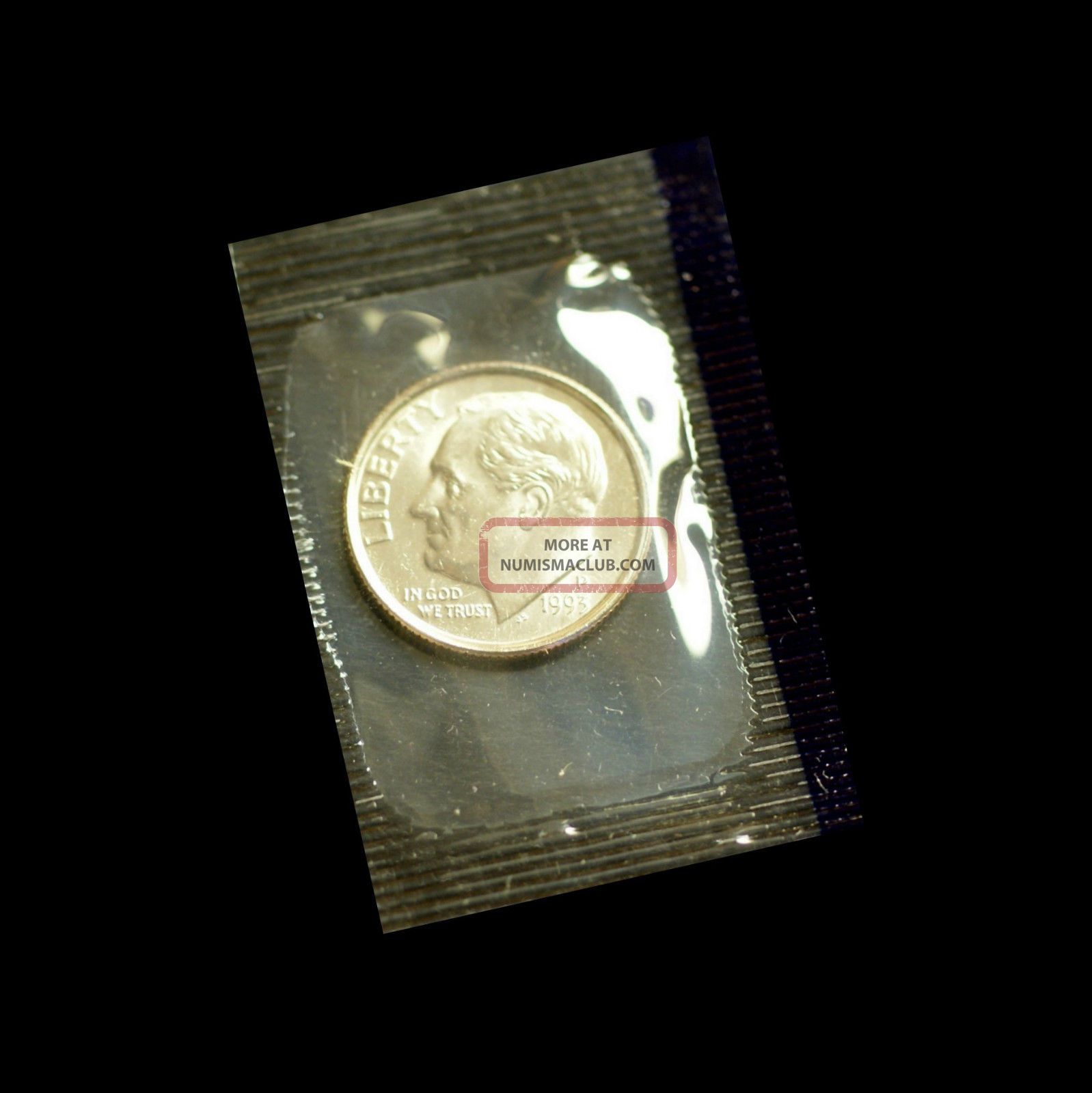 1993 P Roosevelt Dime Uncirculated Coin In Cello