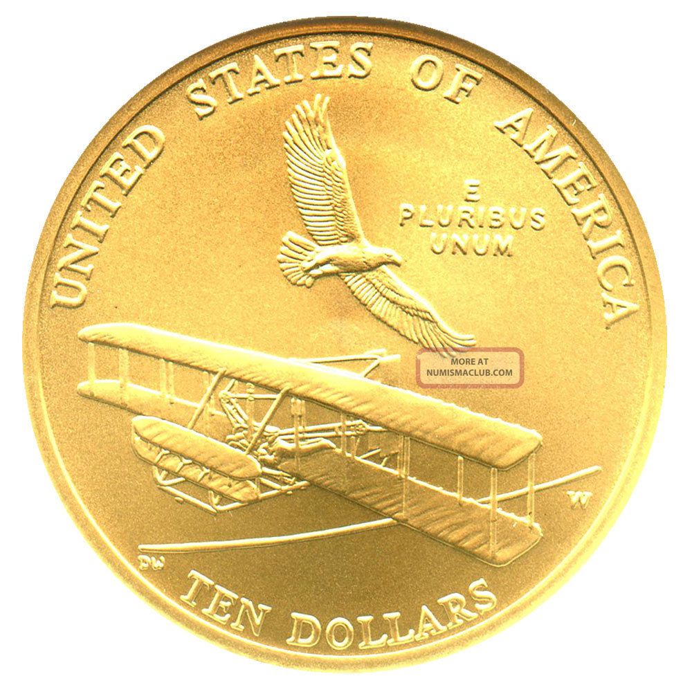 2003 - W First Flight Centennial $10 Ngc Ms70 Modern Commemorative Gold