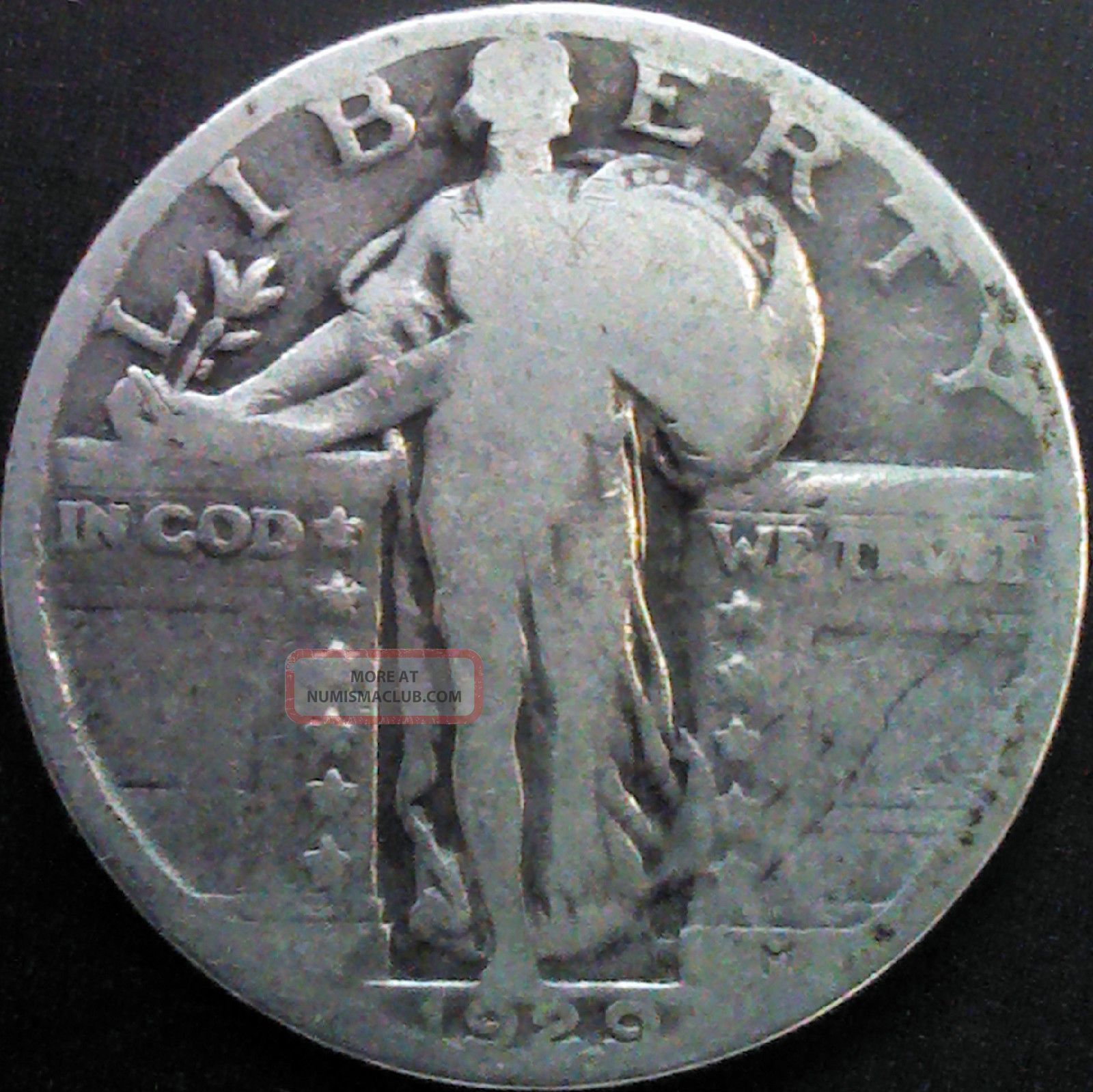 1929 Standing Liberty Quarter @ 90% Silver Coin.