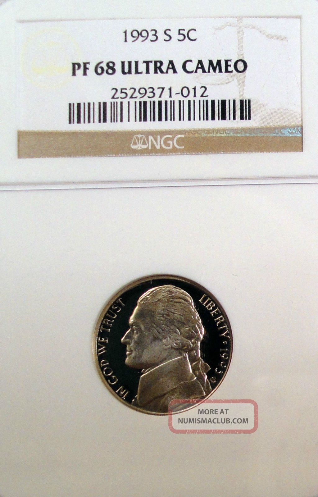 1993 - S Jefferson Nickel Ngc Pf - 68 Ultra Cameo