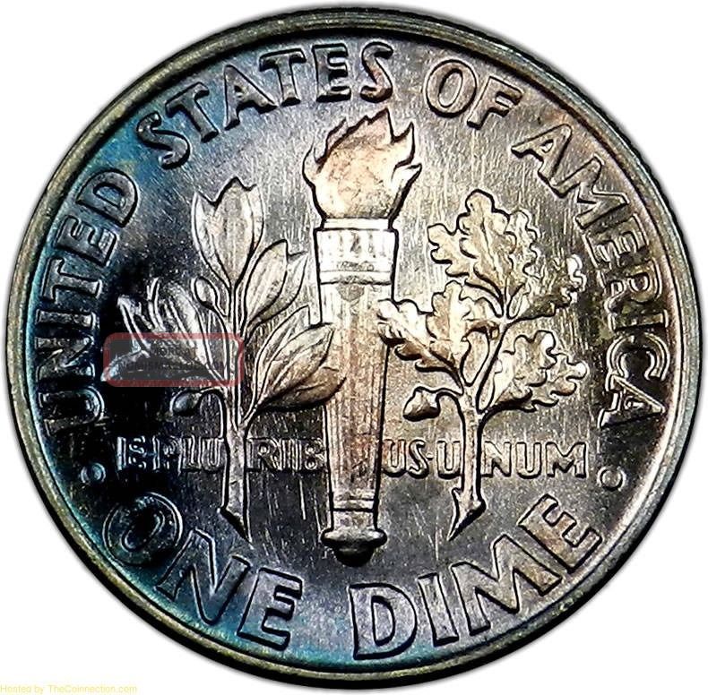 1962 P Gem+ Bu Unc Monster Toned Silver Roosevelt Dime Colorful ...