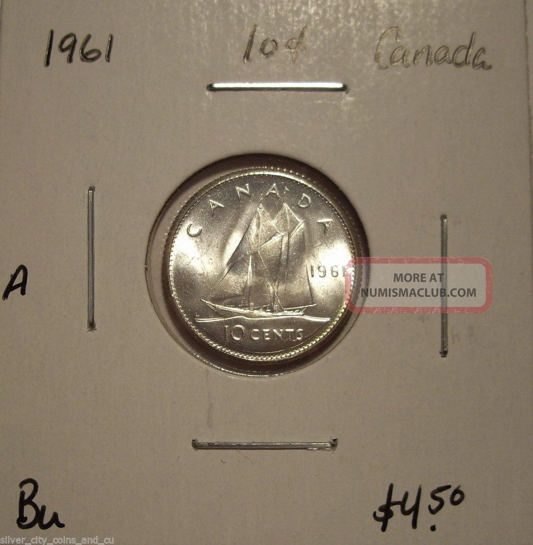 A Canada Elizabeth Ii 1961 Silver Ten Cents - Bu