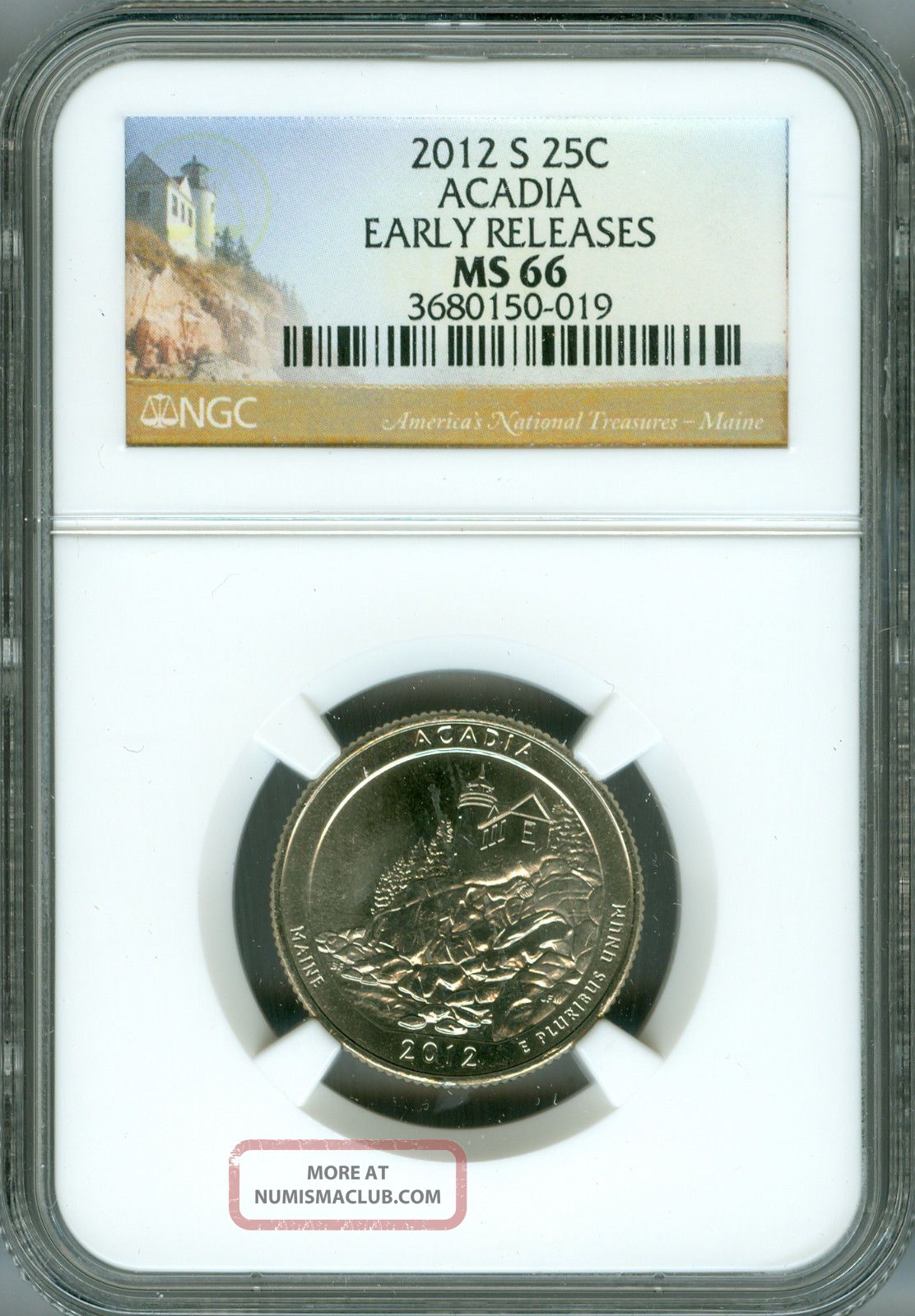 2012 - S Acadia Parks Quarter Ngc Ms66 Er Low Mintage