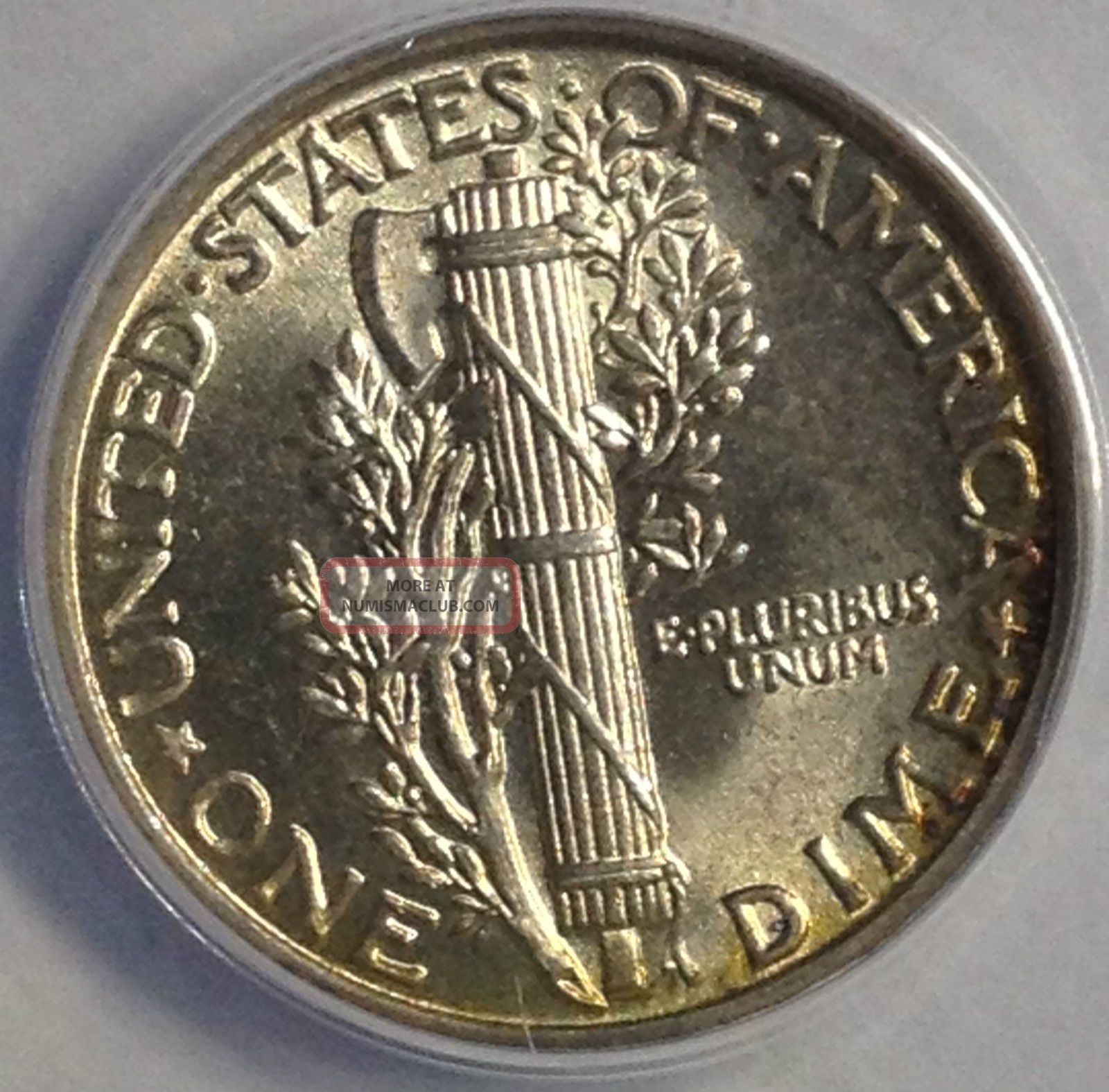 1927 Mercury Dime Anacs Ms 64 Fb - - Beautifully Toned