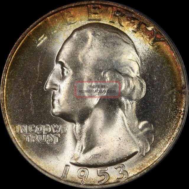 1953 S Washington Quarter Pcgs Ms66 Sick Color And Great Luster