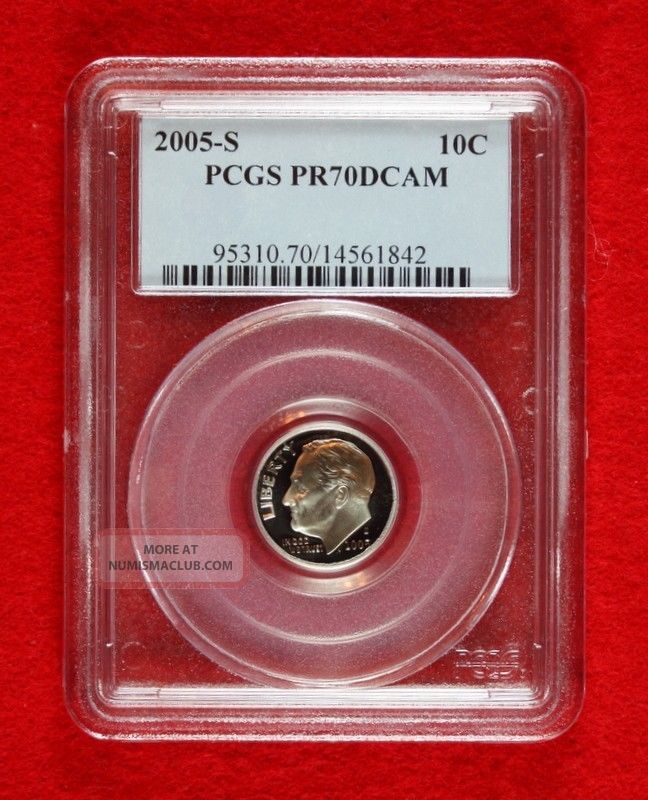 , Perfect 2005 - S Proof Roosevelt Dime Graded Pr 70 Dcam By Pcgs
