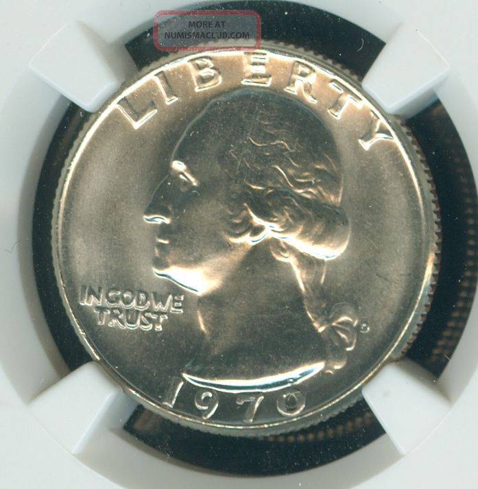 1970 - D Washington Quarter Ngc Ms66