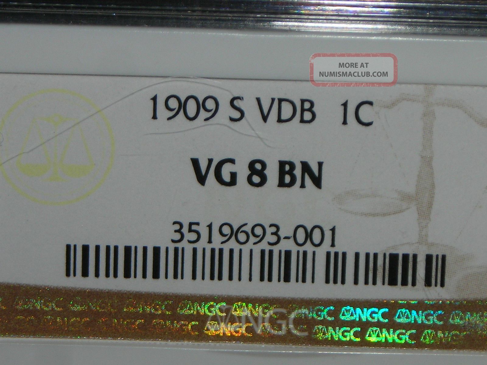 1909svb Ngc Vg8 Bn Lincoln Cent Rare And Key Date