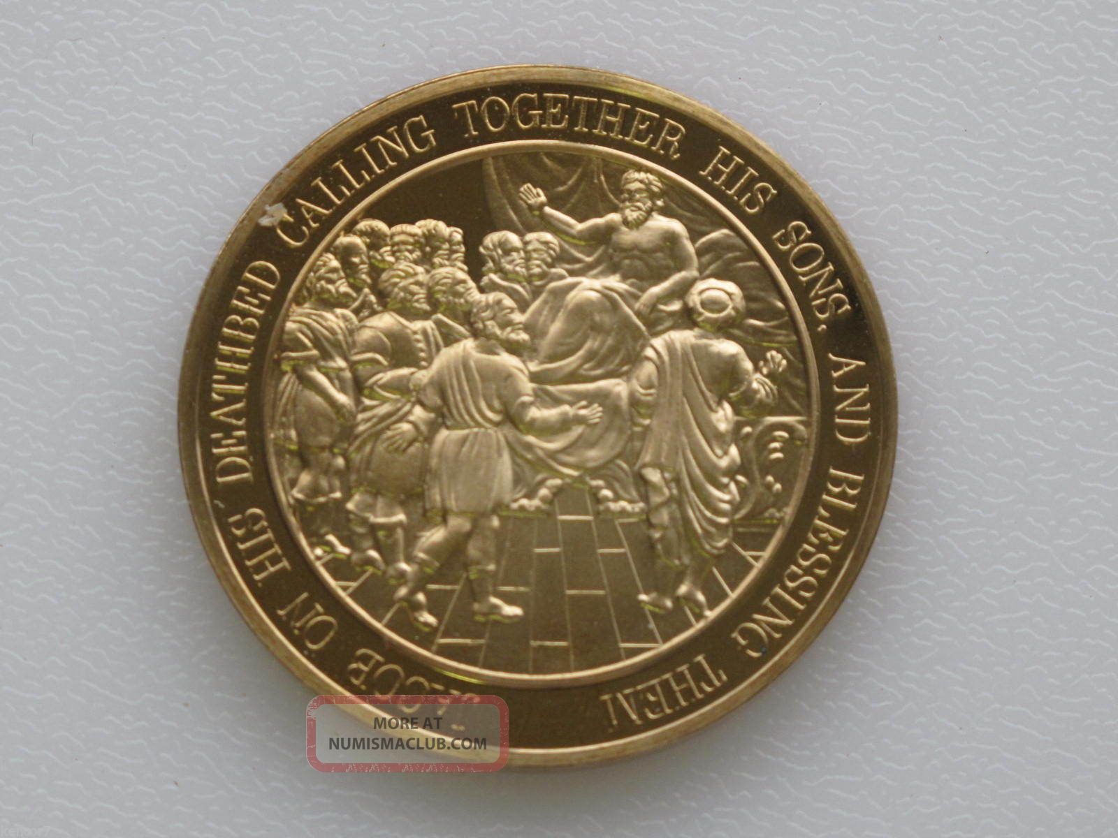 Jacob On His Deathbed Bronze Medal Franklin Thomason Bible D3811