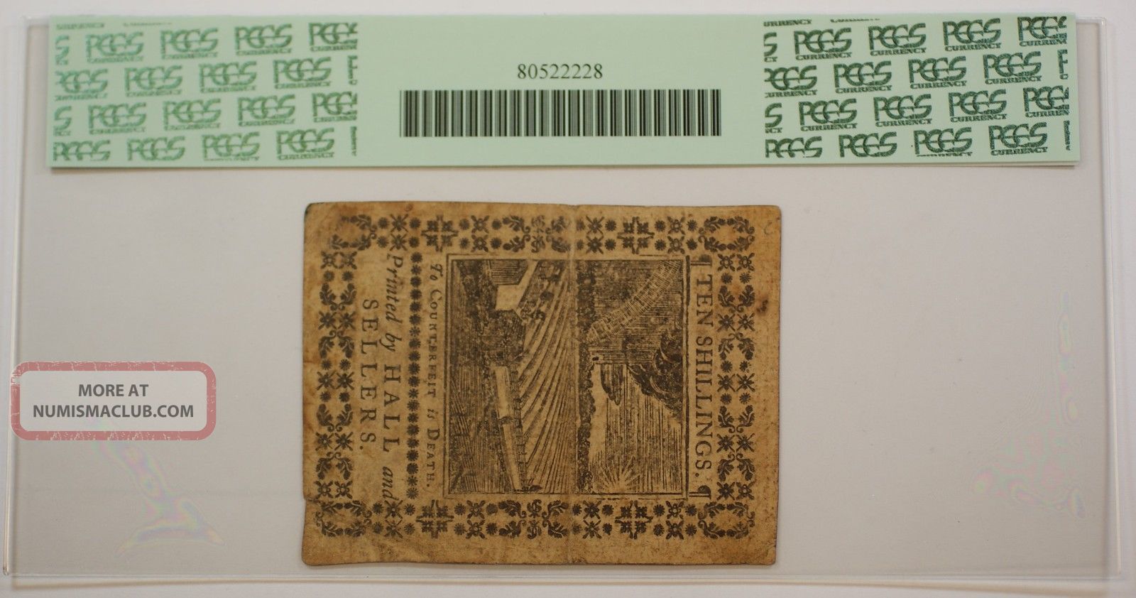 Oct. 1 1773 10 Shillings Pennsylvania Colonial Currency Note Pcgs Ef ...