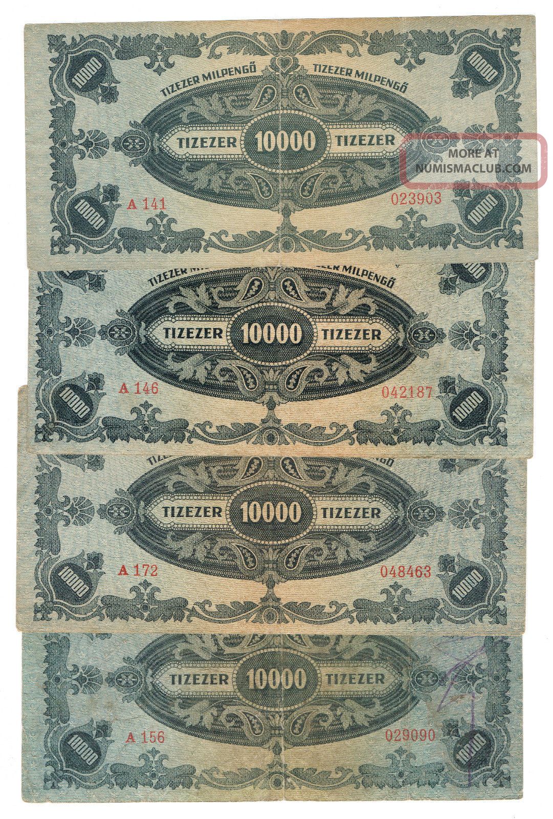 Hungary 10000 10, 000 Pengo Note, 1946 P - 32 Old World Currency (r)