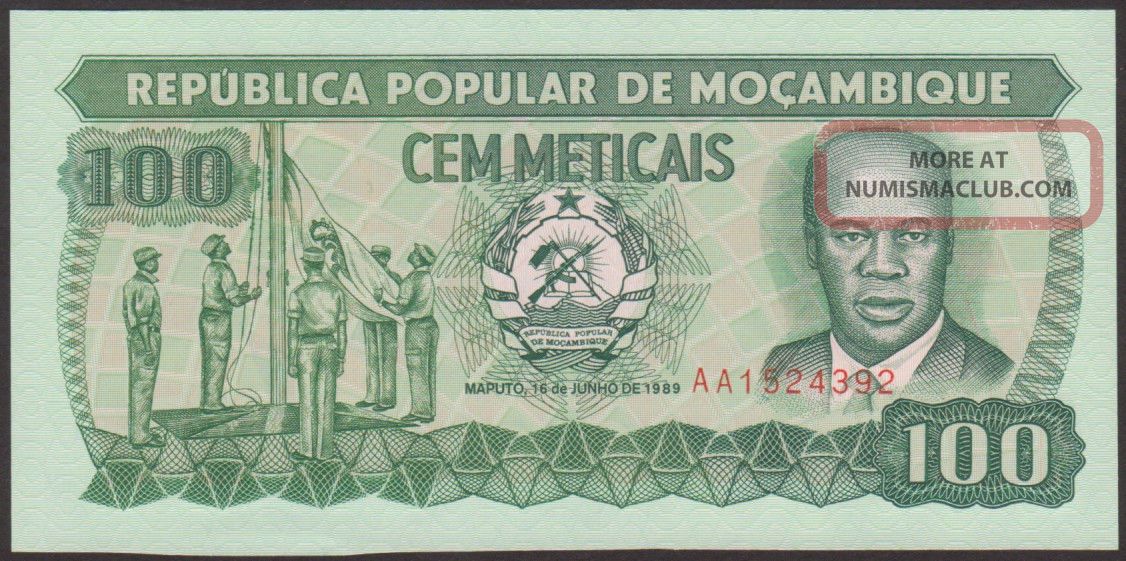 Mozambique - 100 Meticais 1989 Unc - P 130 Mozambique - 100 Meticais 1989 Unc - P 130