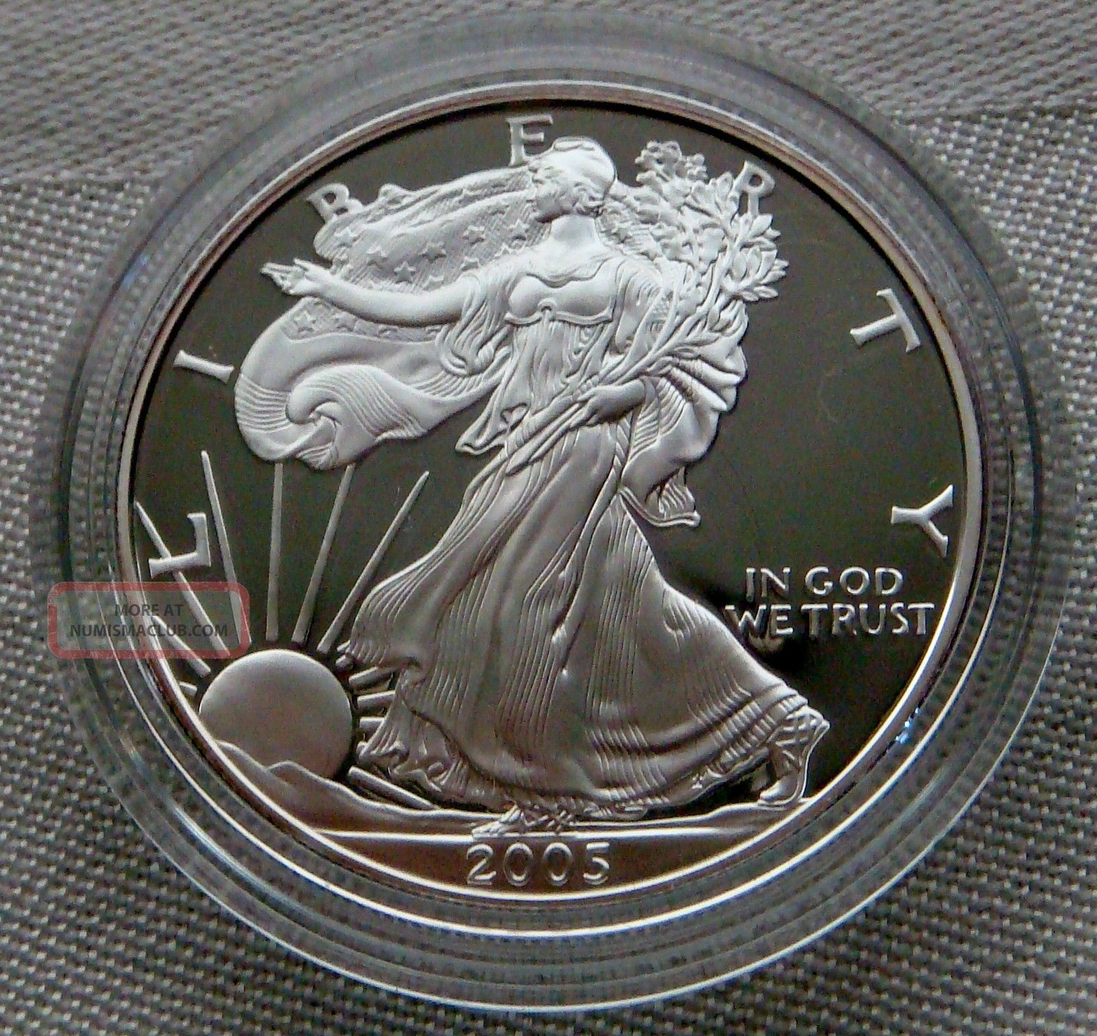2005 - W American Eagle 99. 9% Silver Proof Coin With Packaging
