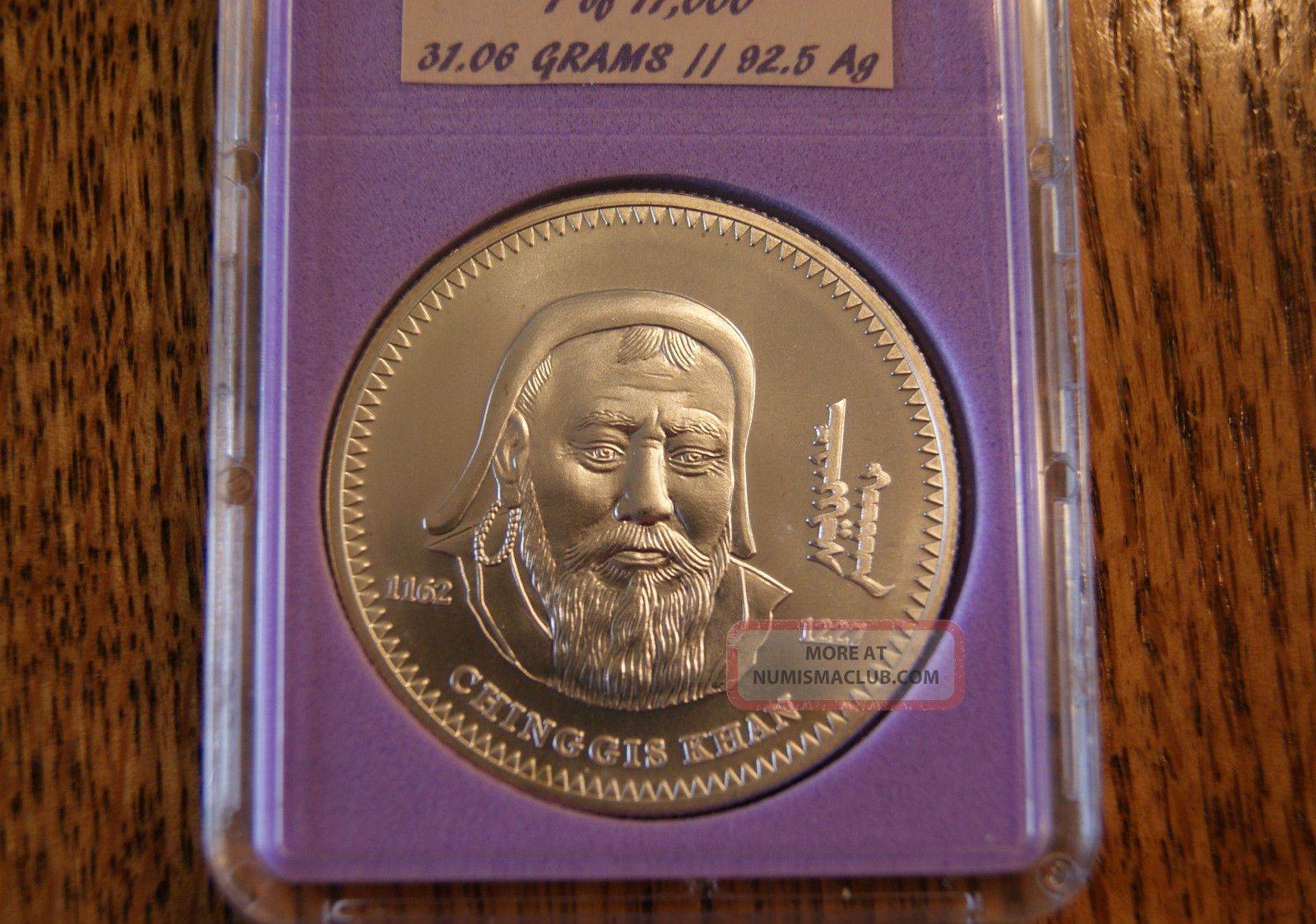 5 - Mongolia 2002 Ghengis Khan 1000 Togrog Uncirculated - Strong Strike ...