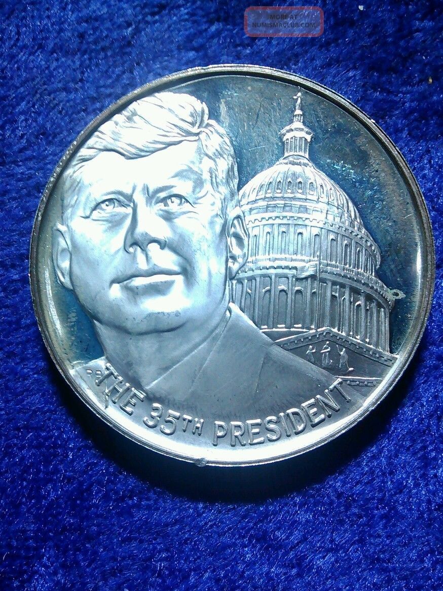 Vintage The 35th President Legacy Of John F Kennedy Silver Art Round ...