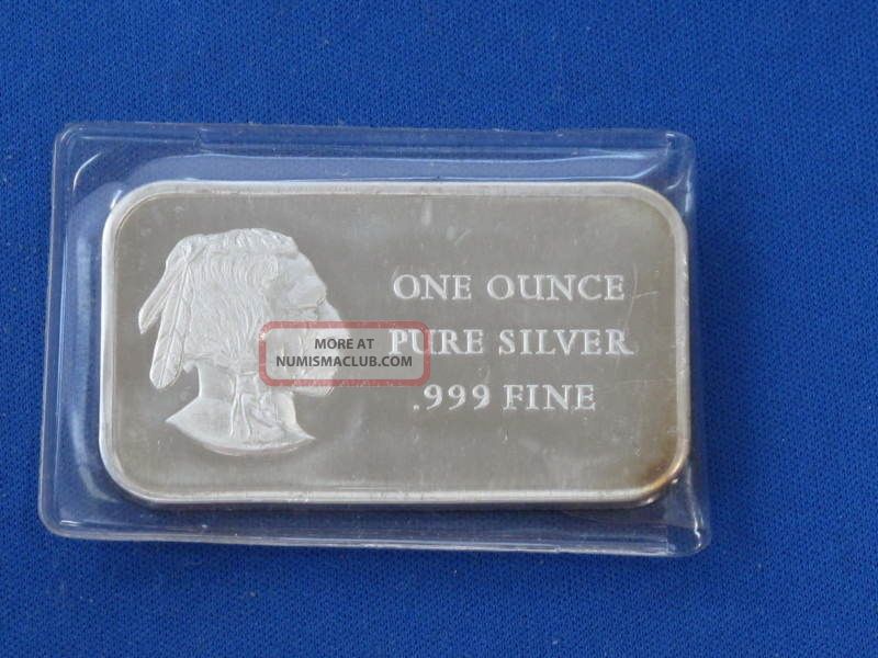 Indian Head Bicentennial. 999 Silver Art Bar B0417