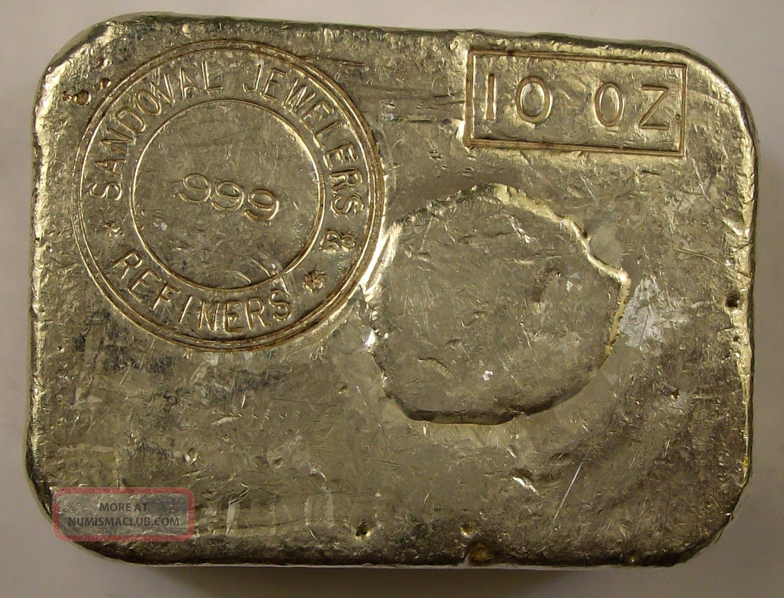 999 Silver 10 - Ounce Old Pour Bar By Never Seen Sandoval Jewelers ...