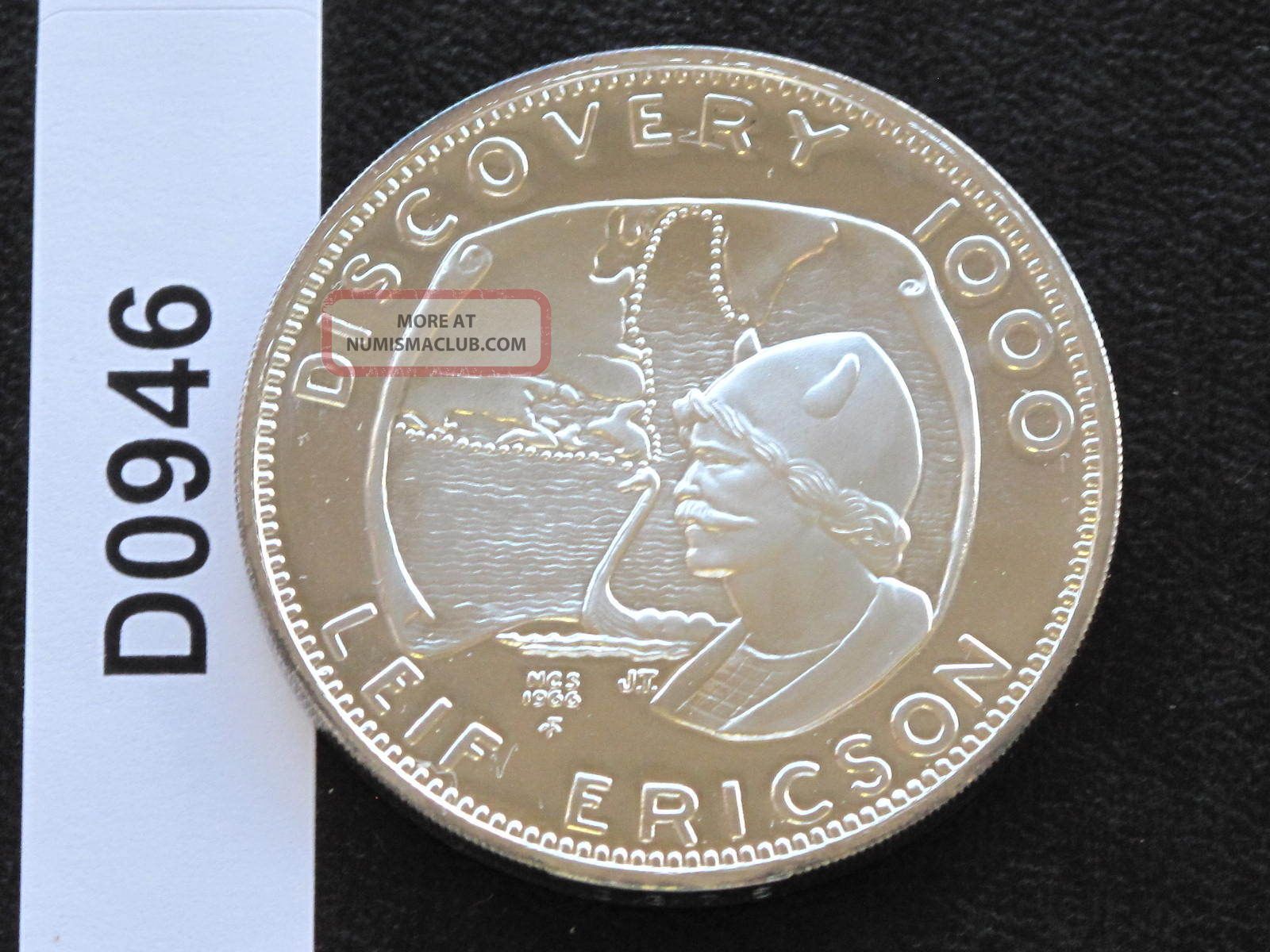 Discovery Of America Sterling Silver Coin Medal Franklin D0946