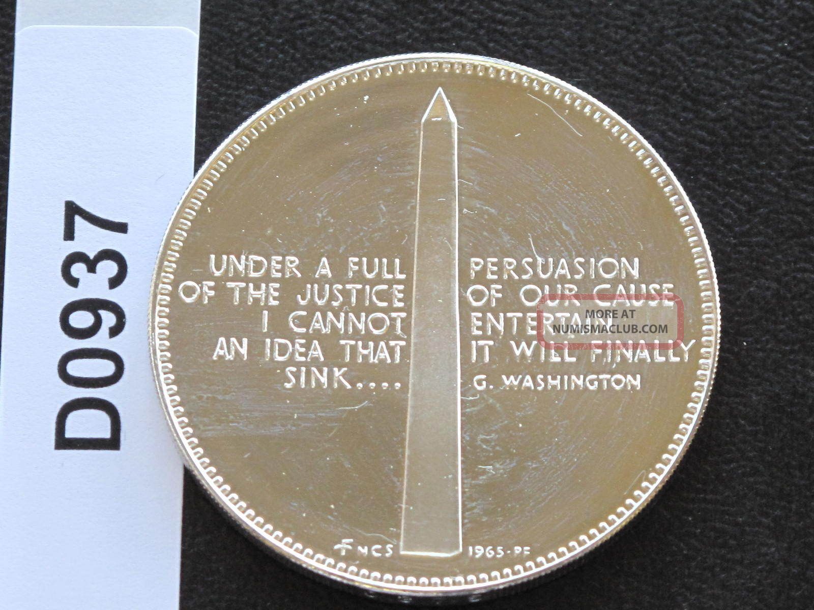 Washington Crossing Delaware Sterling Silver Coin Medal Franklin D0937