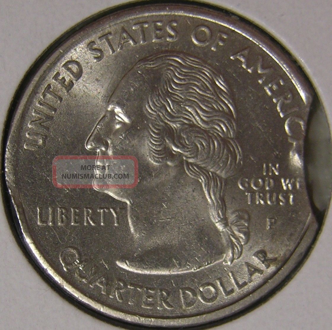 1999 P Connecticut State Quarter (clipped Planchet) Error Coin Ae 527 1999 P Connecticut State Quarter (clipped Planchet) Error Coin Ae 527