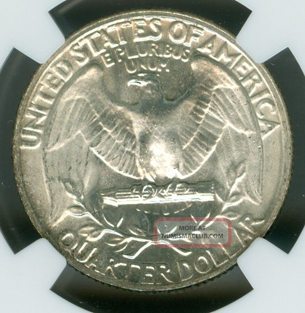 1955 Washington Quarter Ngc Ms - 66 Pq Light Rainbow Toning.