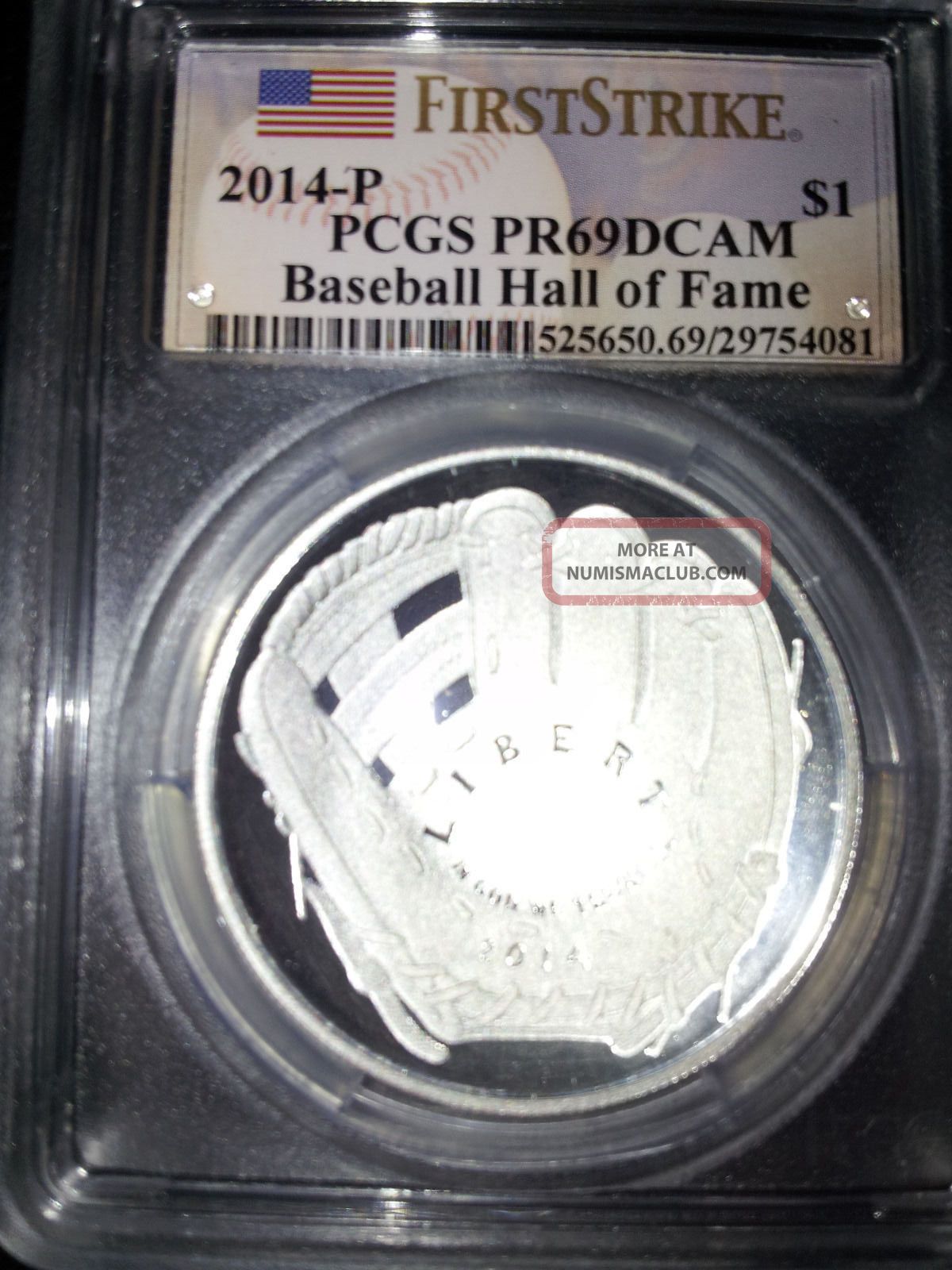 2014 - P Baseball Hall Of Fame Silver Proof Coin $1 (pcgs First Strike ...