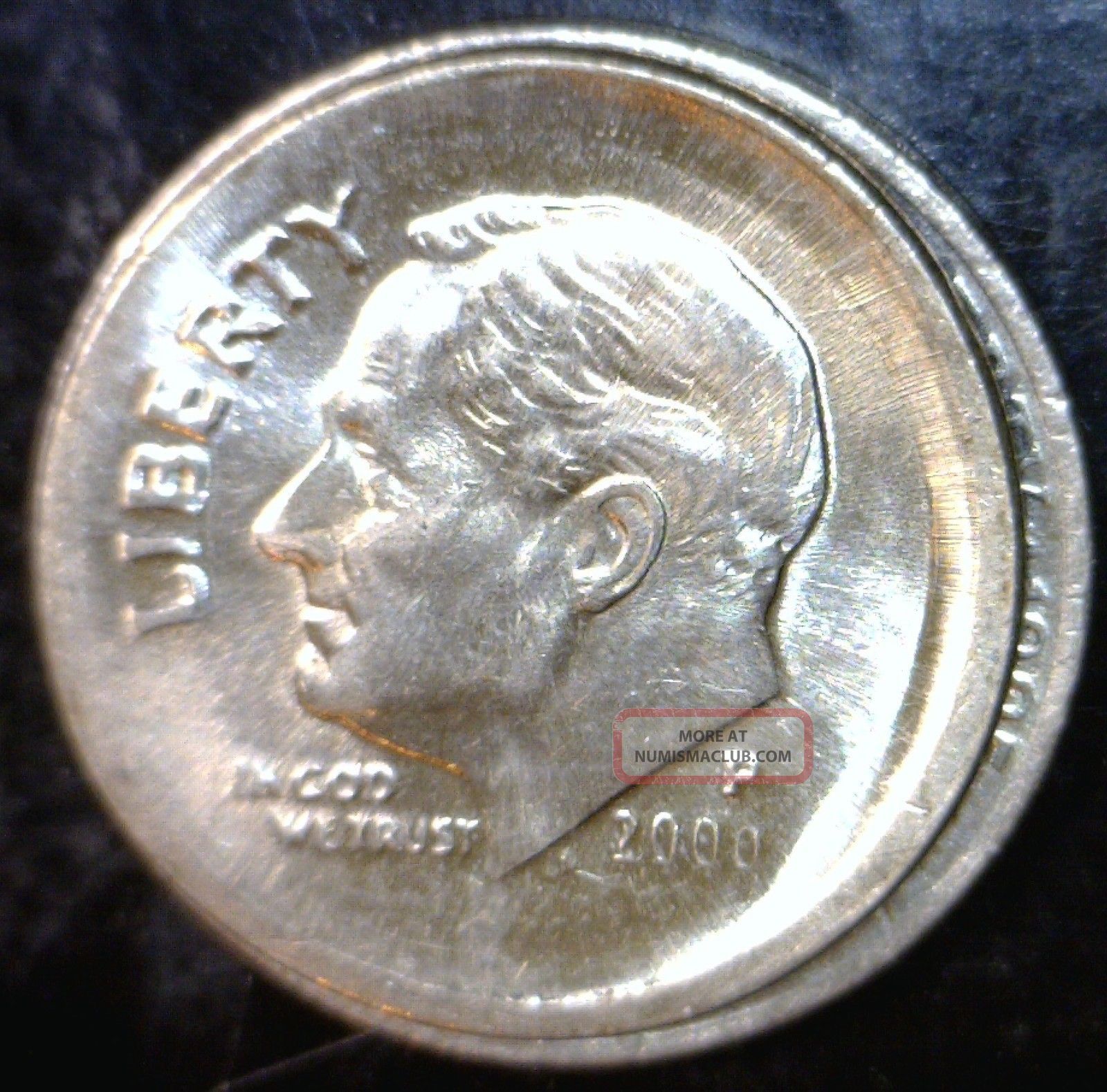 2000 Double Struck Broadstruck Ch Bu Roosevelt Dime Near Nickel Size ...