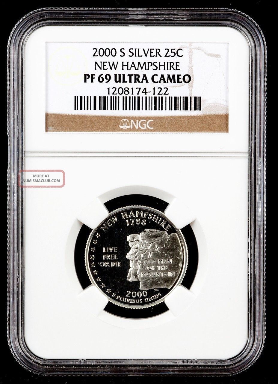 2000 - S Silver State Quarter - Hampshire Ngc Pf69uc