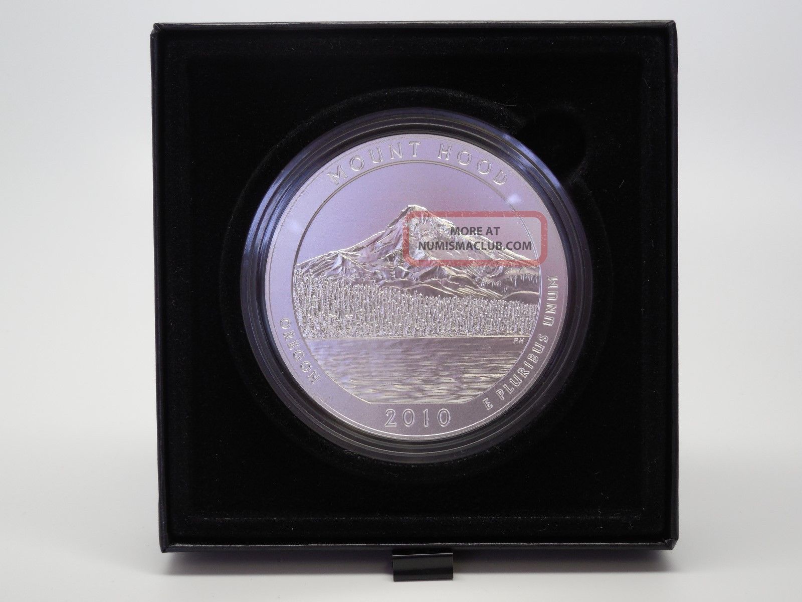 2010 America The 5 Oz Mount Hood Natl Forest Unc Silver Coin Atb/coa