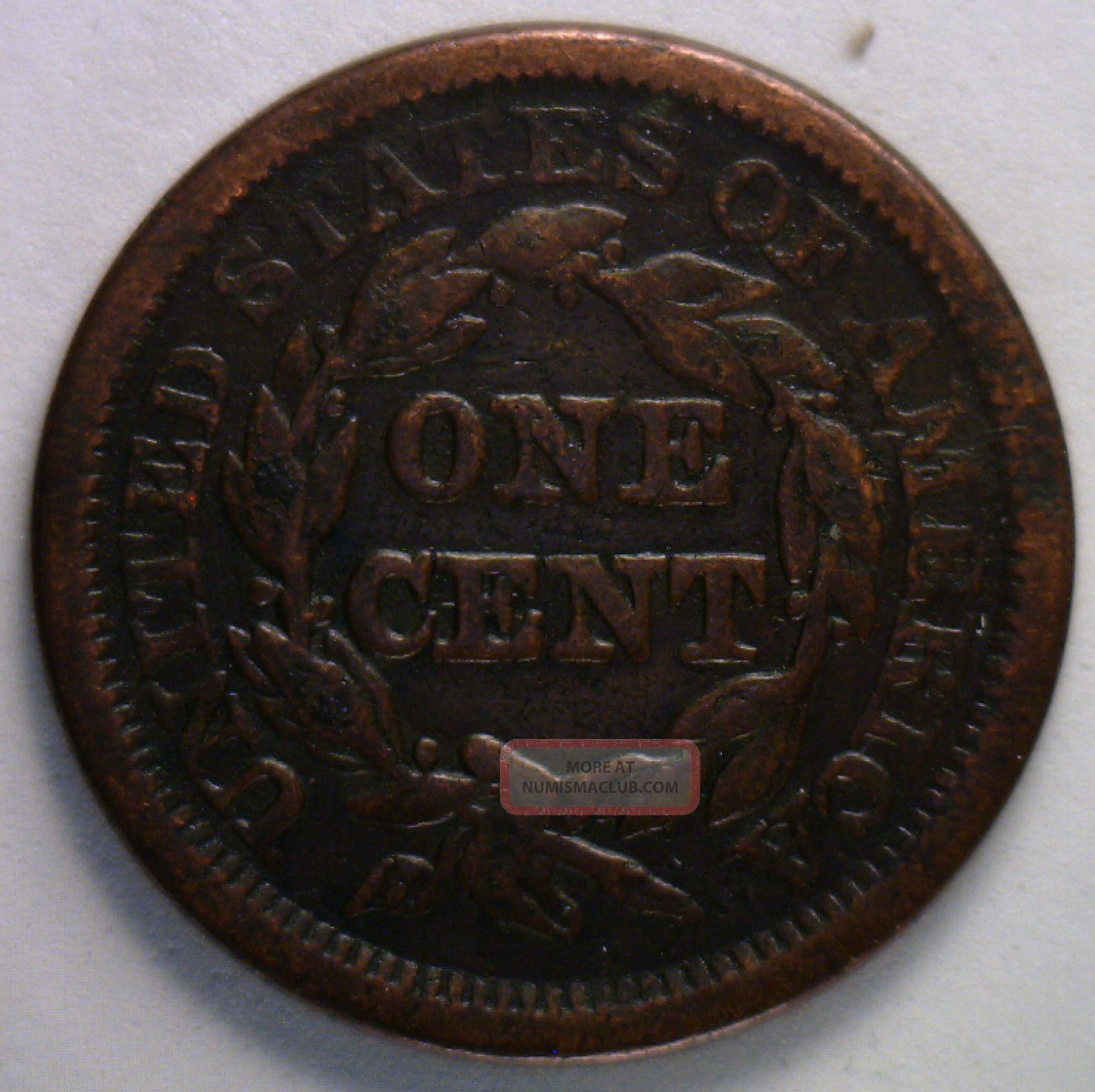 1845 Braided Hair Liberty Head Large Cent Us Copper Type Coin Vg1