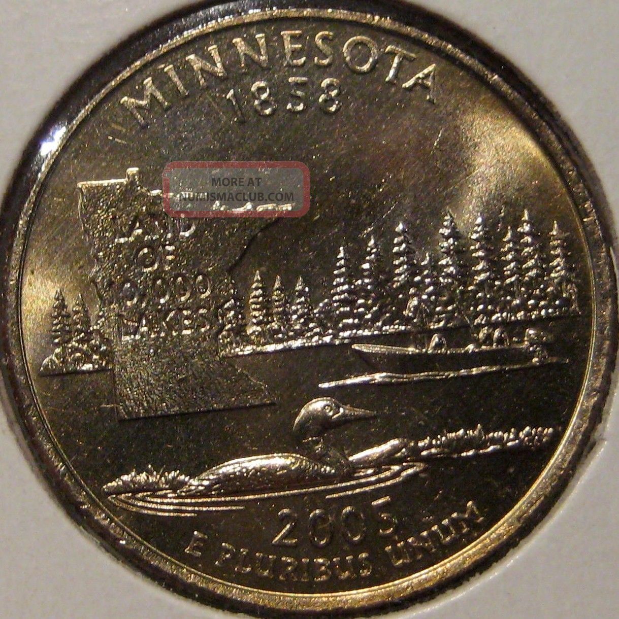 2005 - P Minnesota State Quarter Ddr - 008 Variety Double Die Reverse ...