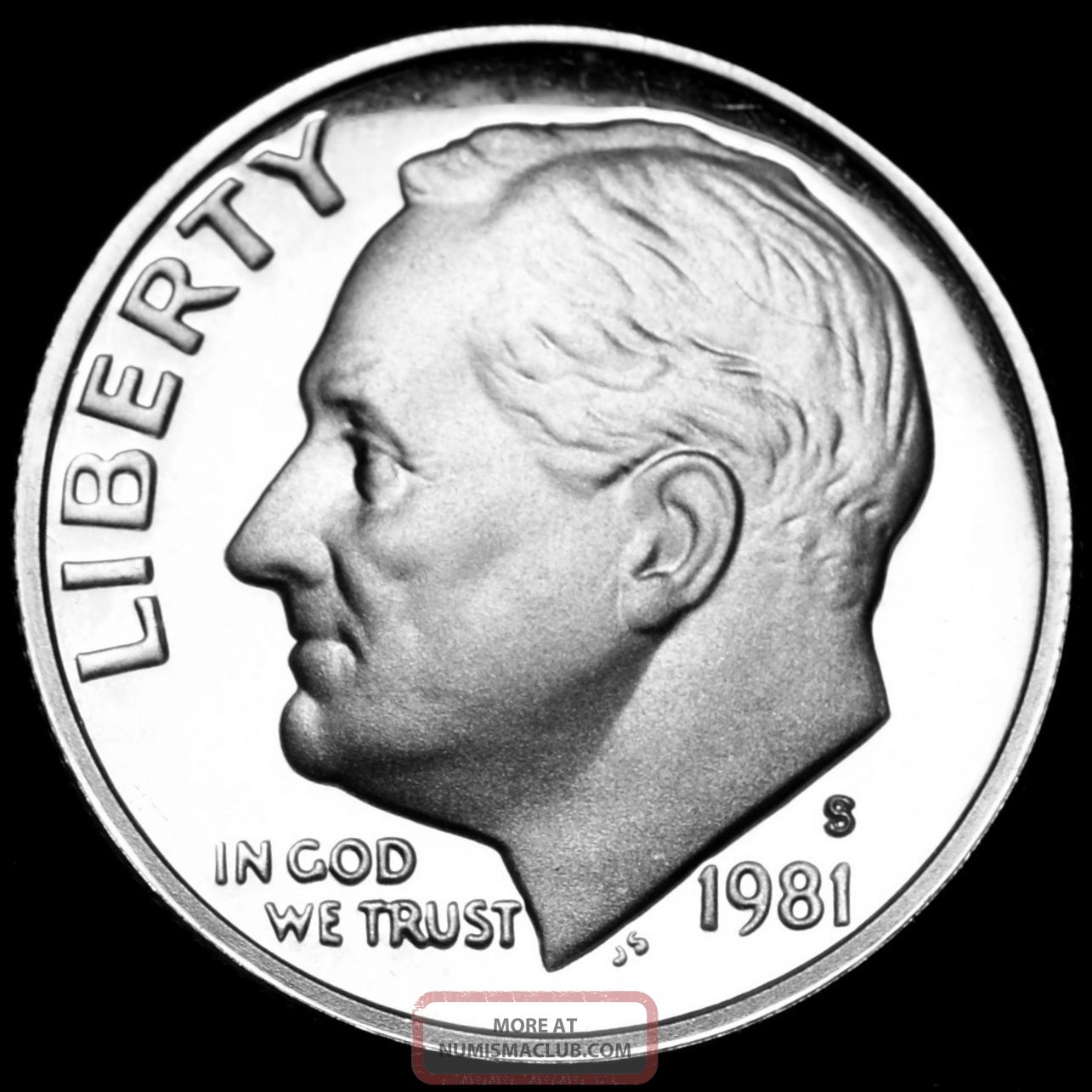 1981 S Roosevelt Proof Dime (type I Filled " S ")