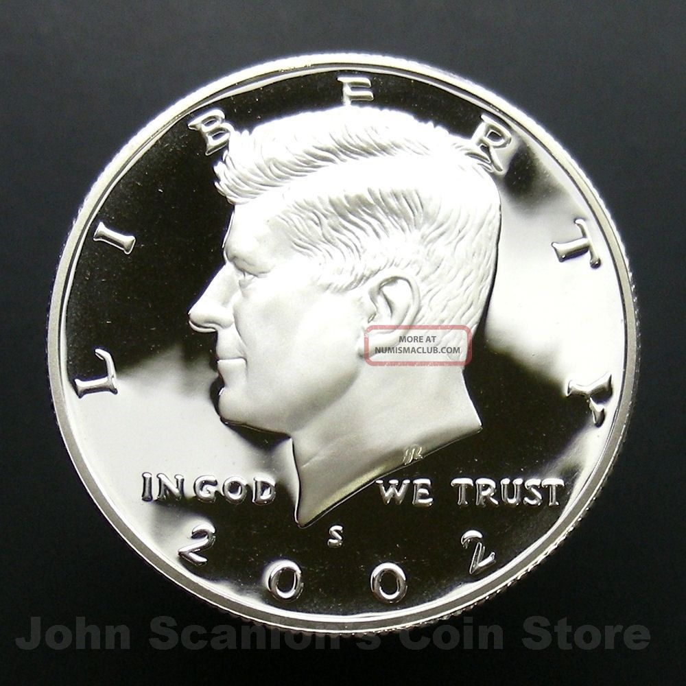 2002 - S Kennedy Half Dollar 90% Silver - Gem Proof Deep Cameo U. S. Coin