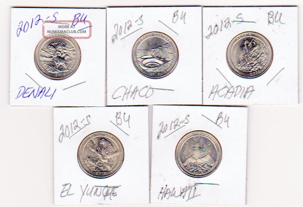 2012 S America The National Park Uncirculated Quarters